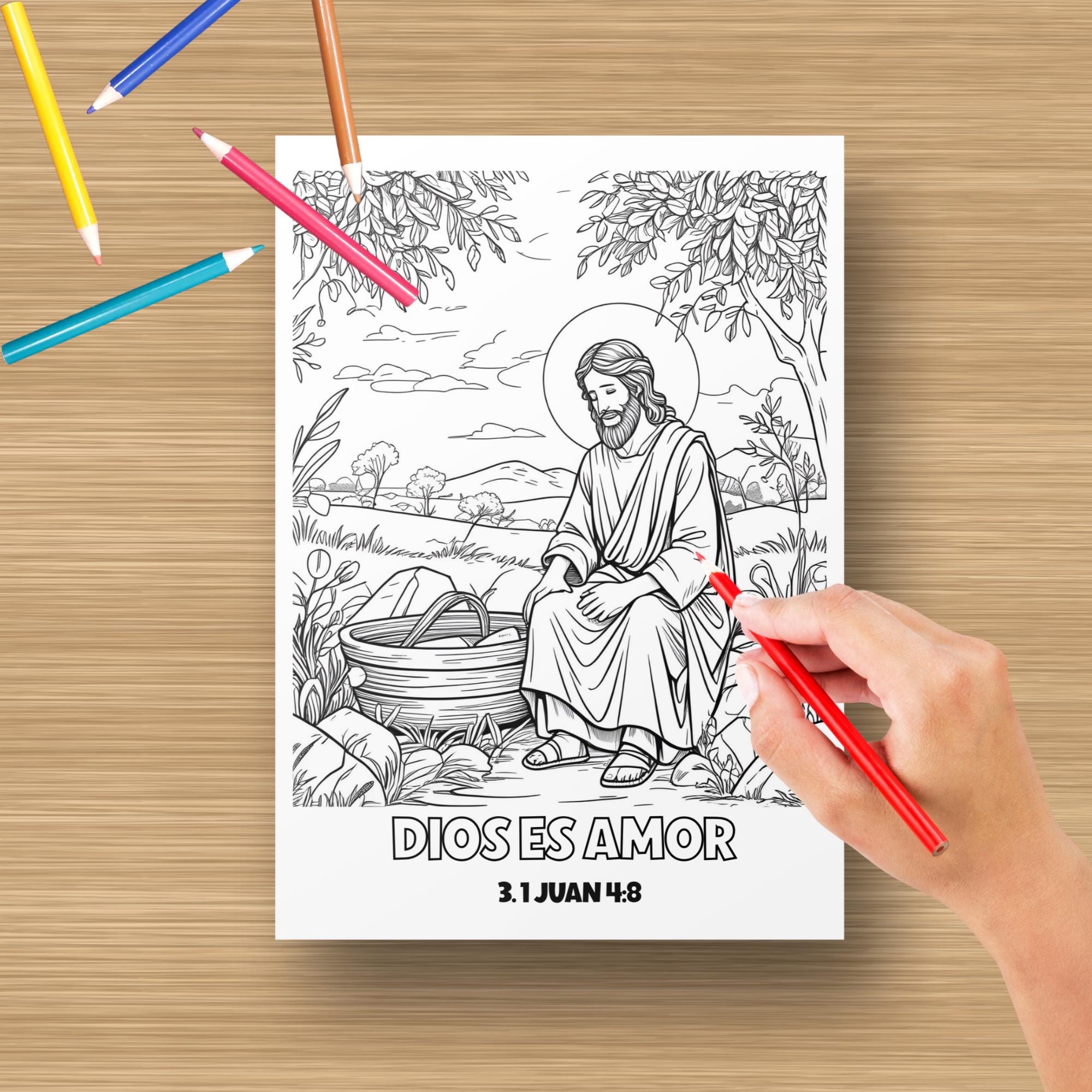 Spanish Bible Verse Coloring Pages for Kids: Sunday School Activity ...