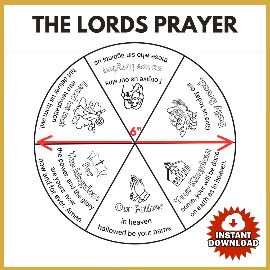 Lord's Prayer Spinner Wheel: Bible Verse Activity + Bookmarks (digital ...