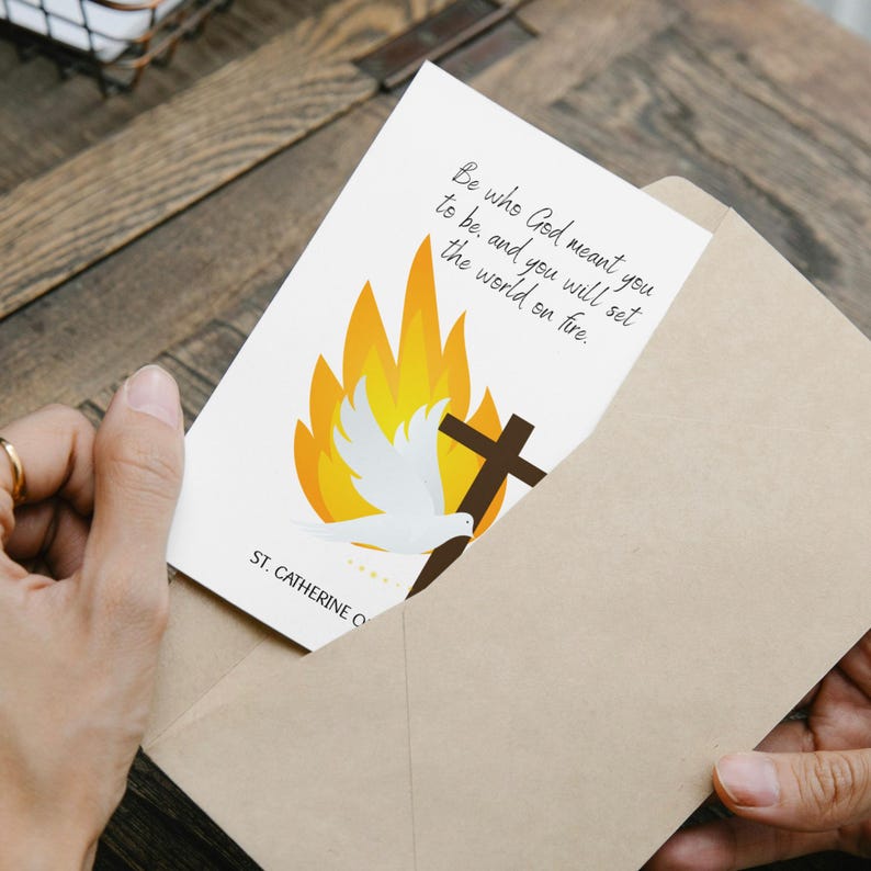 Catholic Confirmation Gift - St Catherine of Siena Quote Card - Teen ...