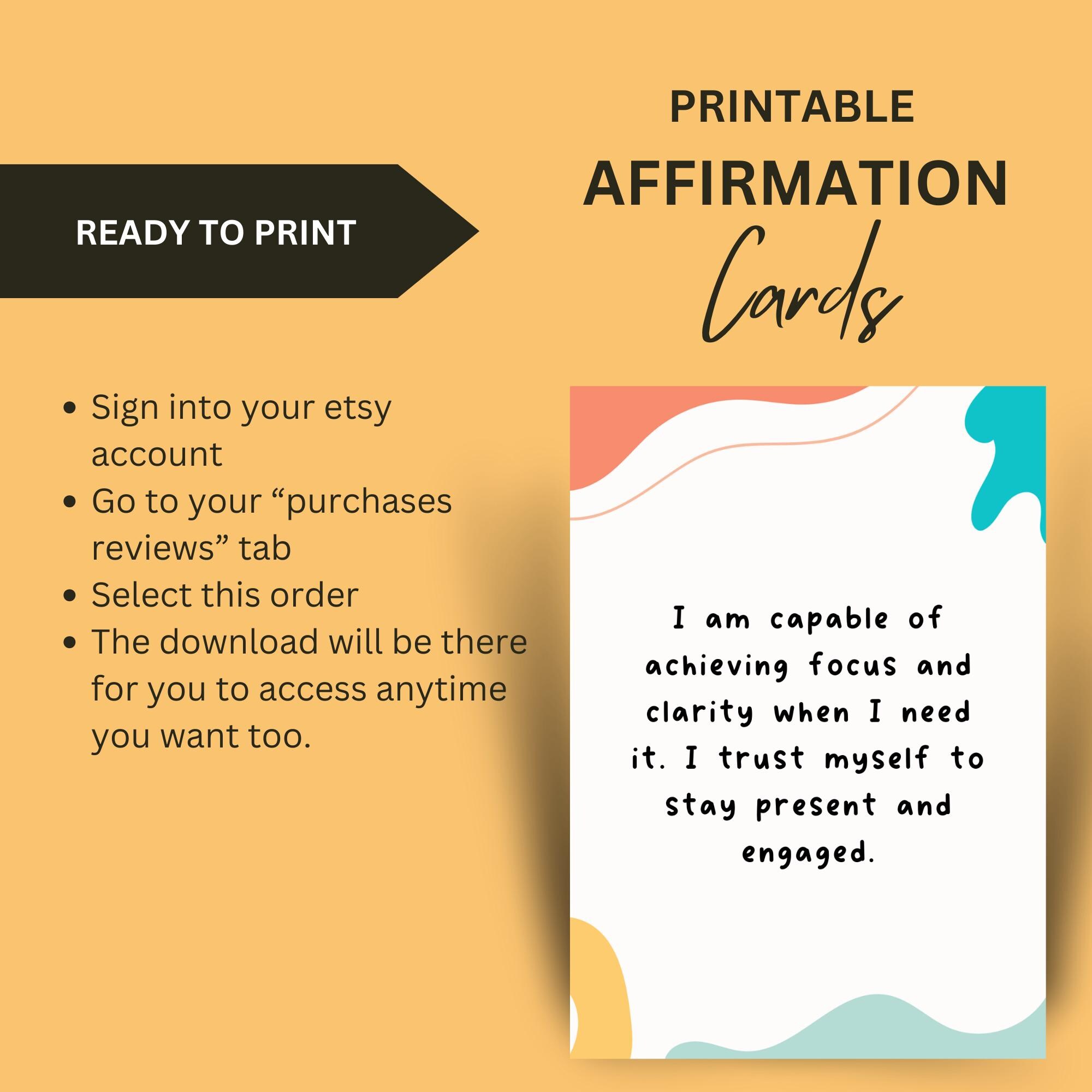 ADHD Affirmation Cards - Printable Tools for Daily Mental Health ...