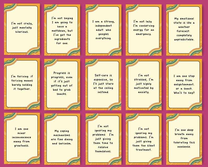 Sarcastic Affirmation Cards - Funny Daily Motivation - Sassy Self Love ...