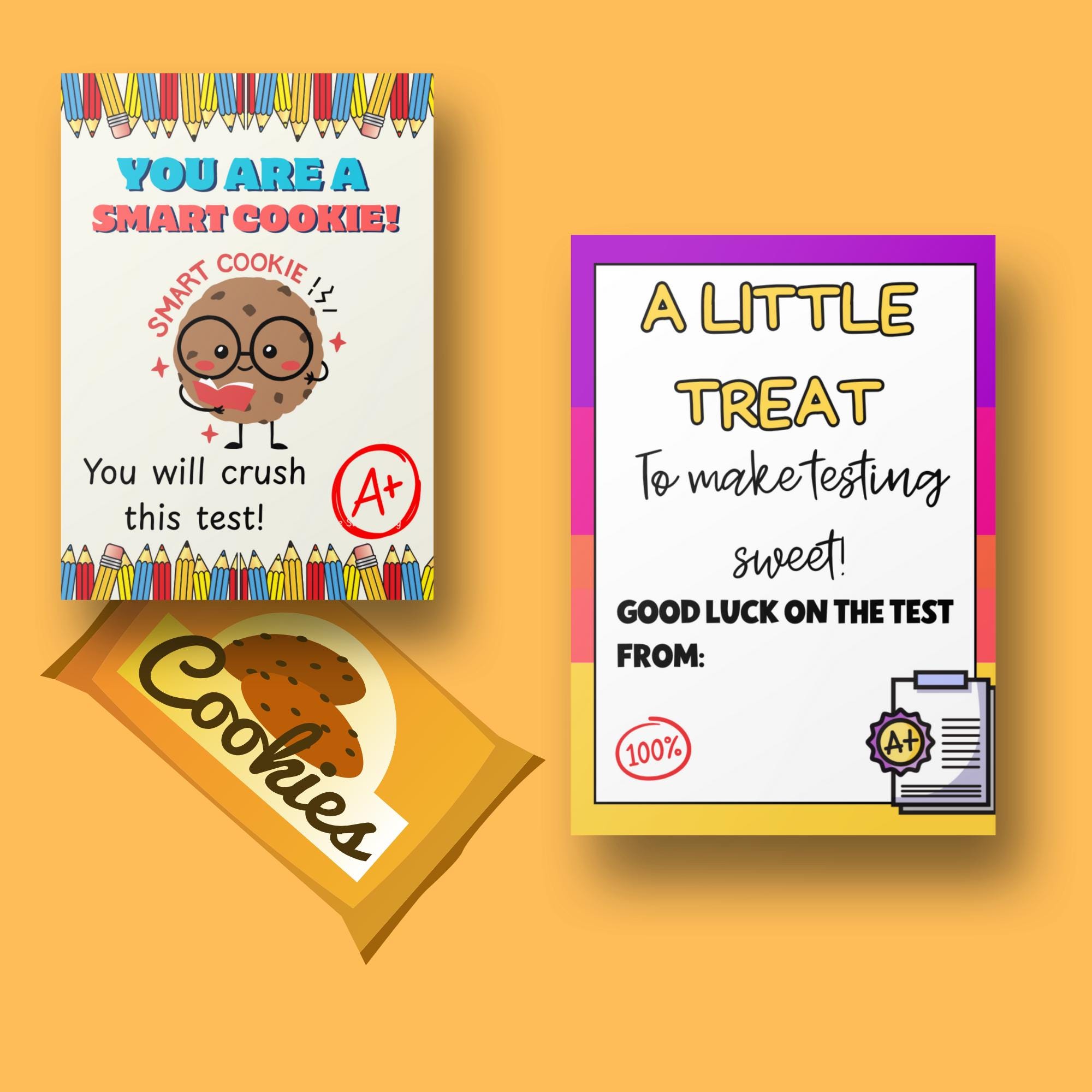 Printable Testing Day Snack Tag Classroom Treat Tag Printable Student ...