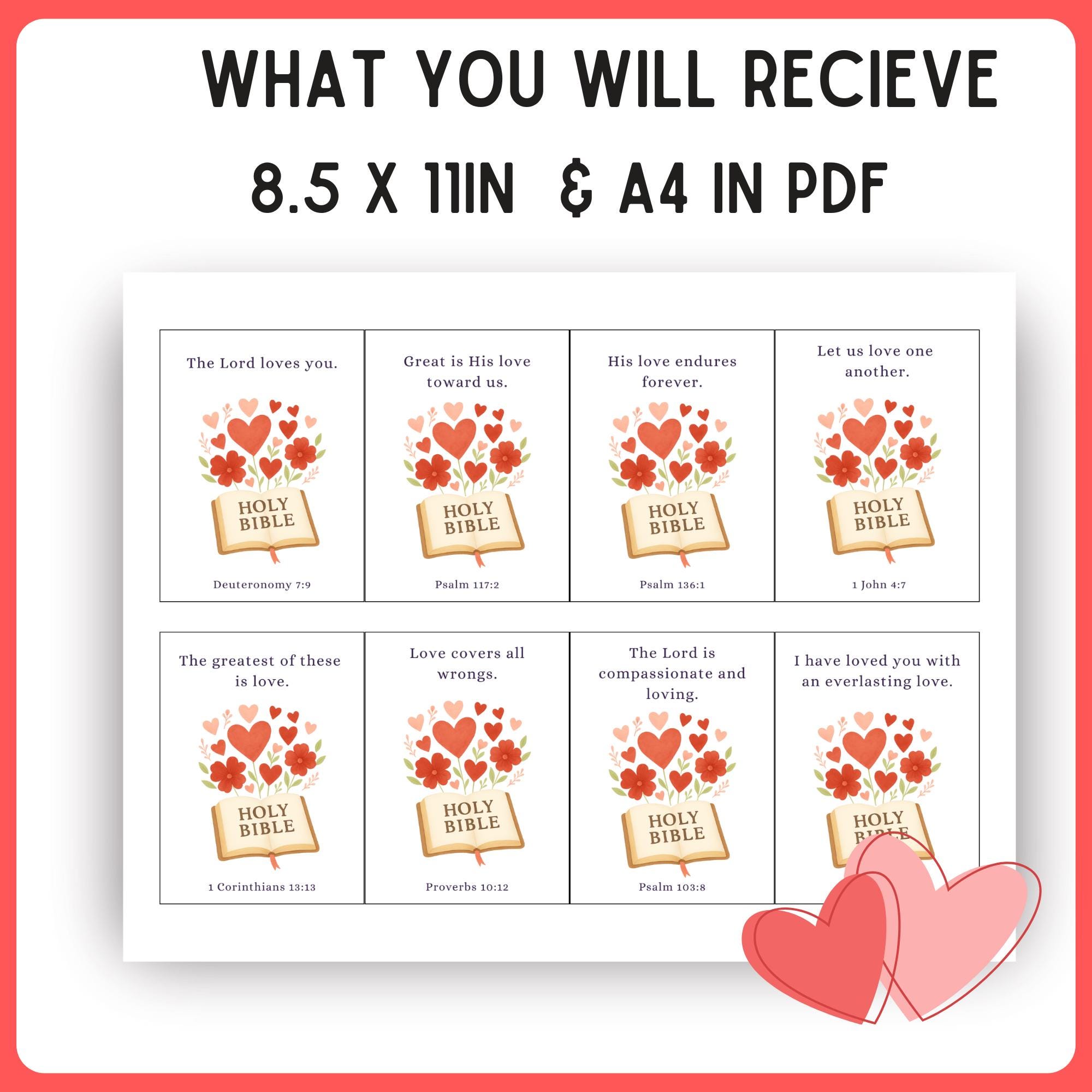 Christian Valentine Cards Set | Valentines Day Scripture Greeting Cards ...