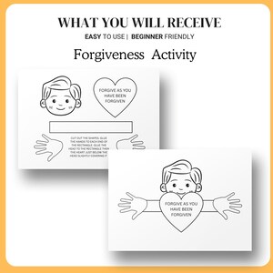 Forgiveness Bible Activity Pack: Coloring Pages, Prayer Cards (digital ...
