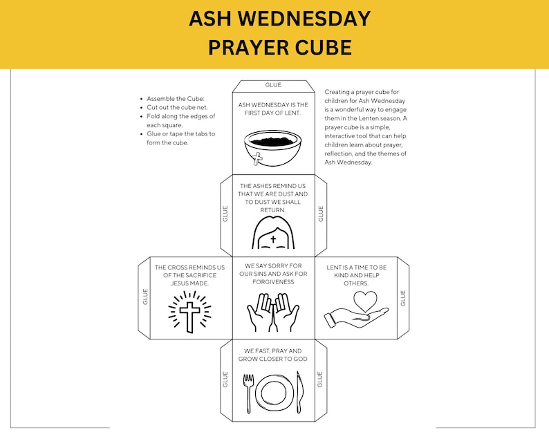 What is Ash Wednesday Coloring Cube, Christian Printable Craft for Kids ...