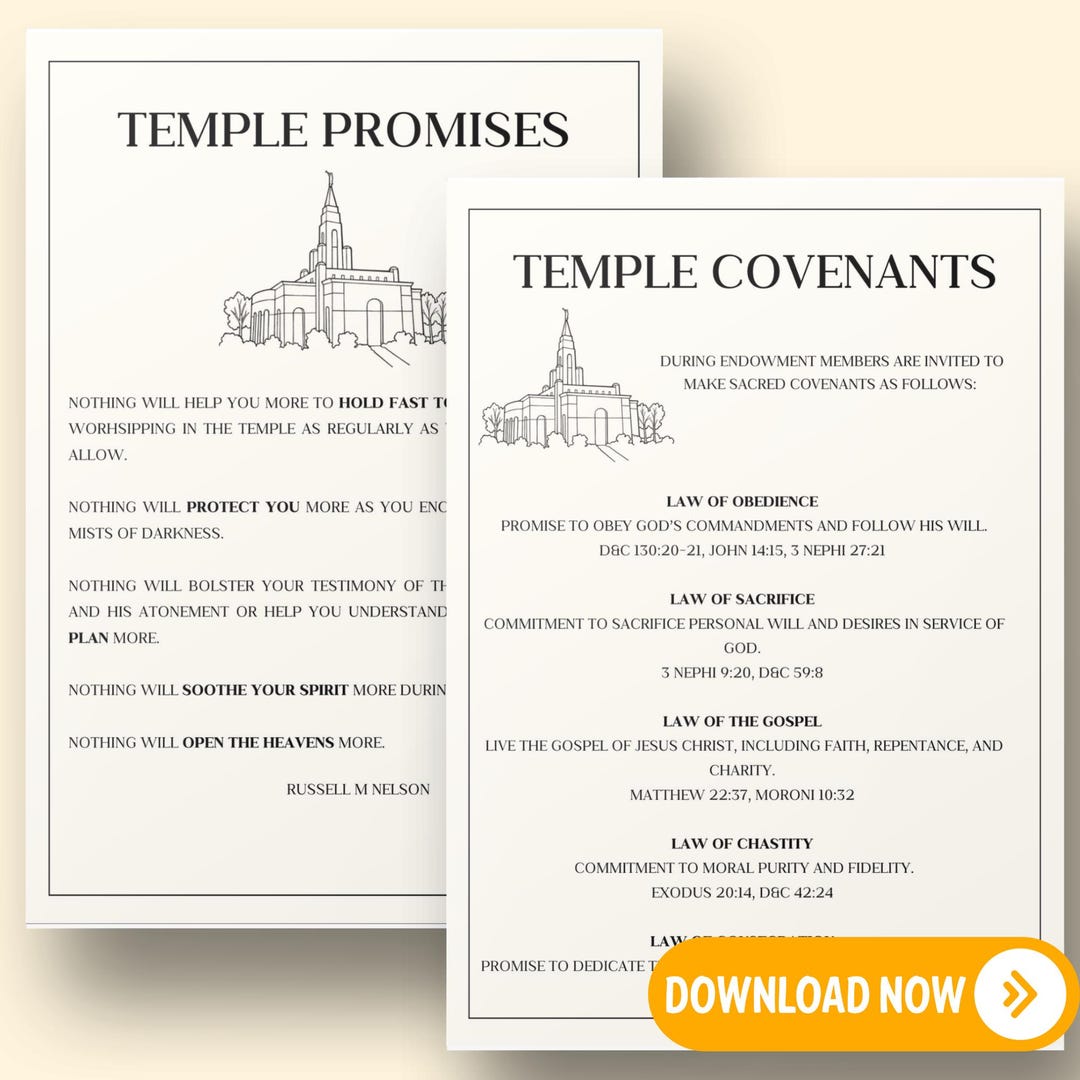 LDS Temple Covenants Print Set: Russell M Nelson Quote (digital ...