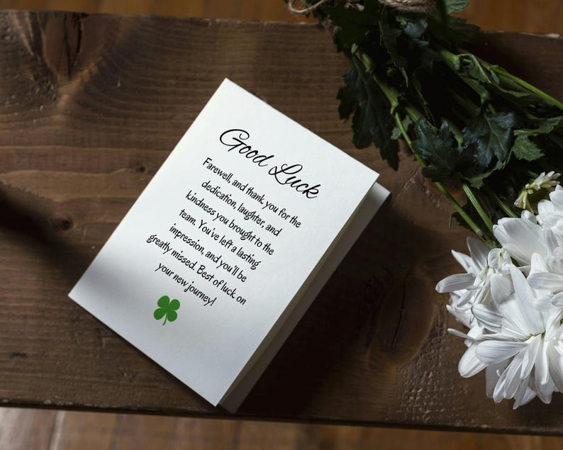 Printable Coworker Going Away Card: Farewell Message (instant Download ...