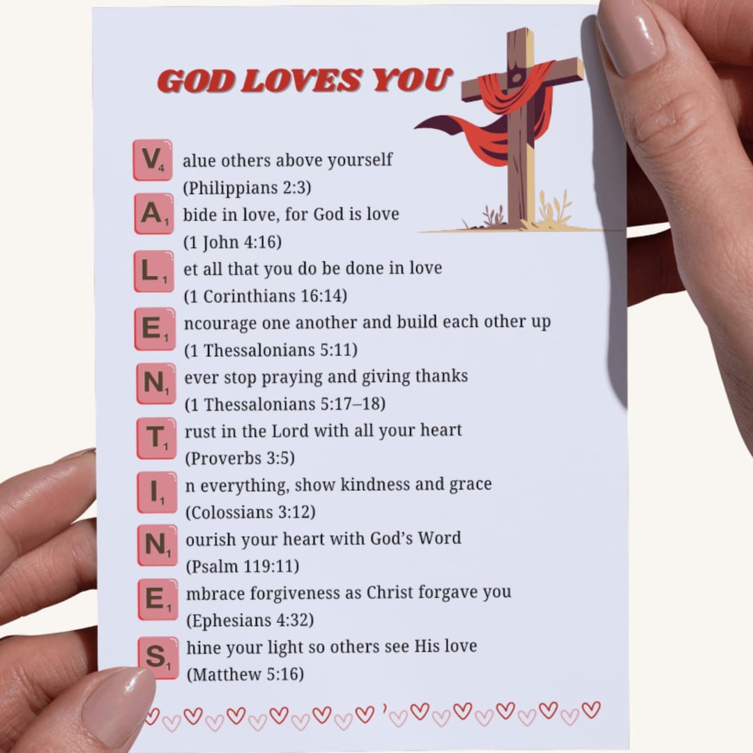 Christian Valentine's Day Card, God Loves You, Faith Valentine Bible ...