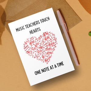 Music Teacher Thank You Card Printable Note for Music Educators Unique ...