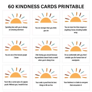 Kindness Cards | Printable Positive Affirmation Note Cards | Words of ...