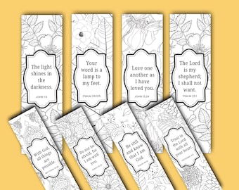 Set of 8 Printable Catholic Bookmarks to Color, Christian Coloring ...
