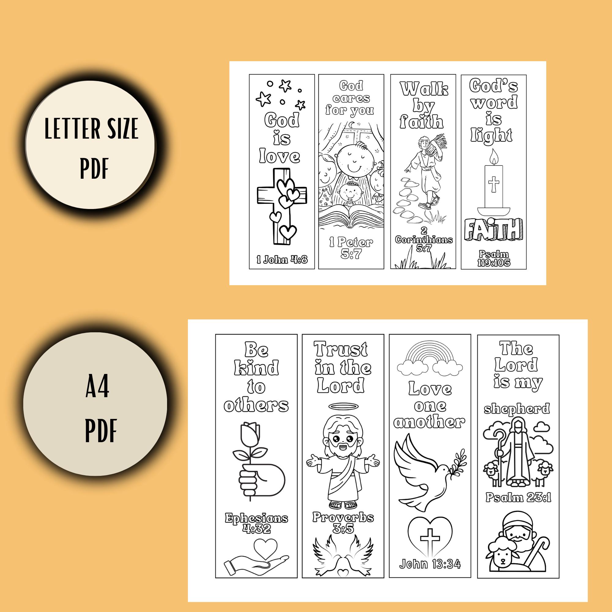 Bible Verse Coloring Bookmark Set, Printable Christian Faith Bible ...