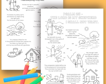 Psalm 23. the Lord is My Shepherd. Printable Coloring Page - Etsy