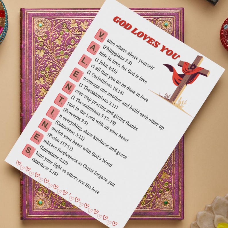 Christian Valentine's Day Card, God Loves You, Faith Valentine Bible ...