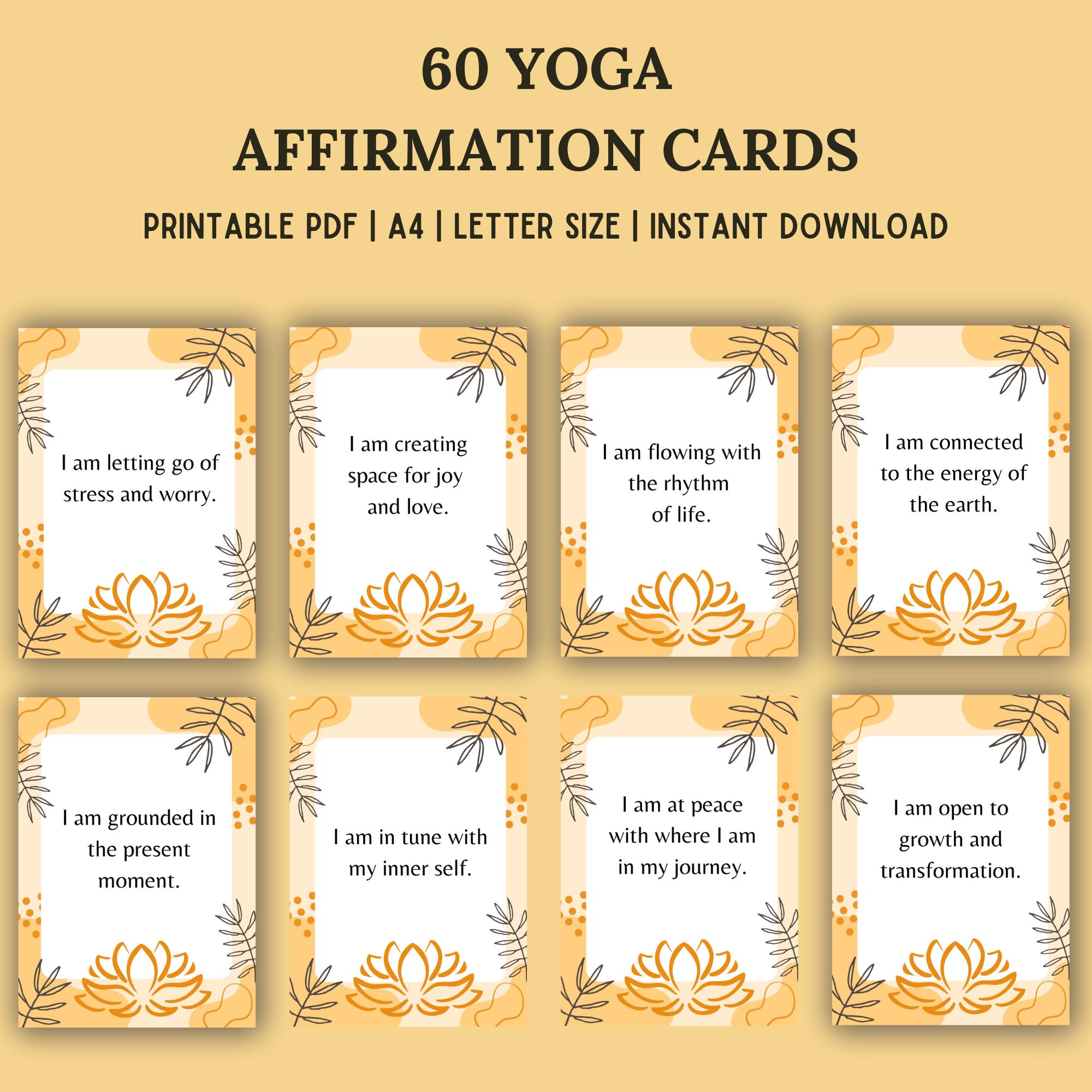 Yoga Affirmation Cards - Printable Deck - Meditation Mindfulness Tools ...