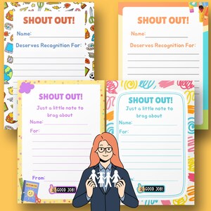 Classroom Shout Out Printable - Student Recognition and Appreciation ...