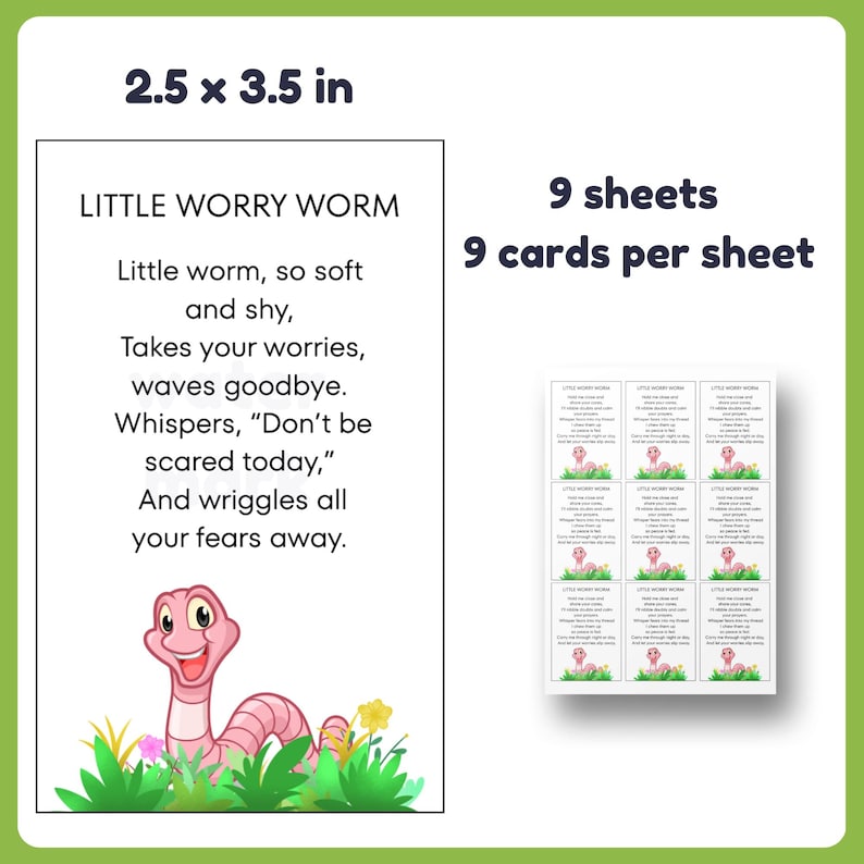 Printable Tag Worry Worm Cute Gift Tags for Kids Crochet Worry Worm ...