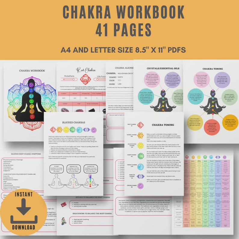Chakra Study Cards - Printable PDF - Etsy