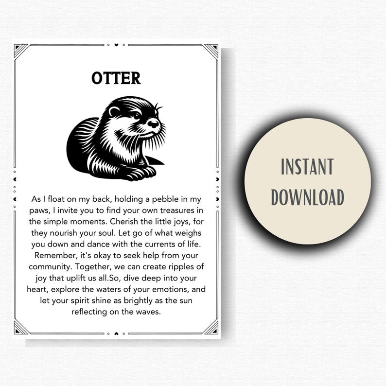 Spirit Animal Oracle Cards, Printable Deck for Beginners, Tarot Cards ...