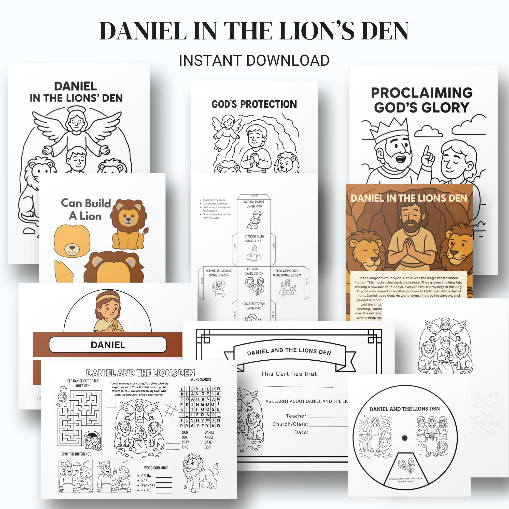 Daniel in the Lion's Den - Bible Story Activity - Sunday School Craft ...