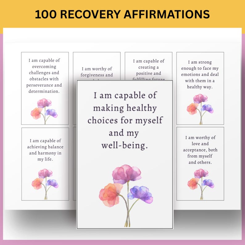 Recovery Affirmation Cards for Healing, Positive Mindset, Self-love ...