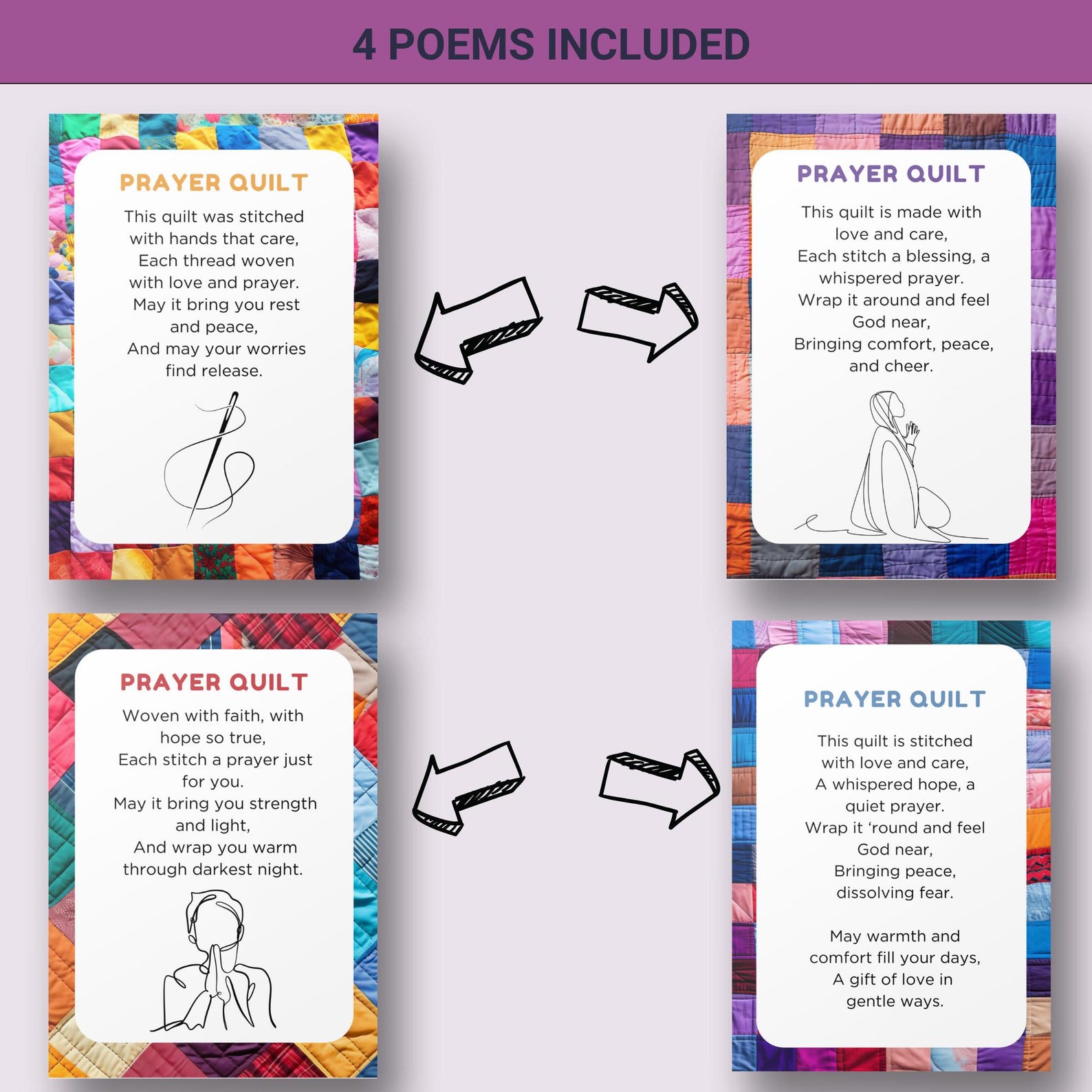 Prayer Quilt Poems Printable Gift Tags: Comfort & Blessings (digital ...