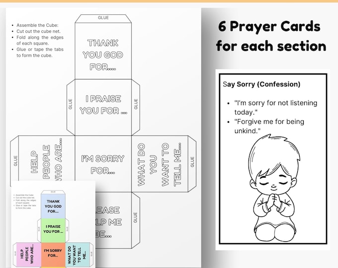 Prayer Cube for Kid Teach Children How to Pray Activity Printable ...