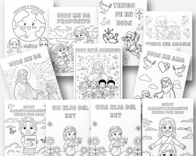 Spanish Bible Verse Coloring Pages for Kids - En Español - Sunday ...