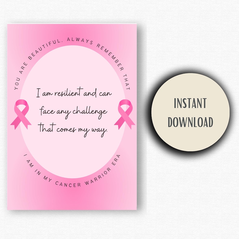 Printable Cancer Affirmation Cards , Support for Cancer Patients ...