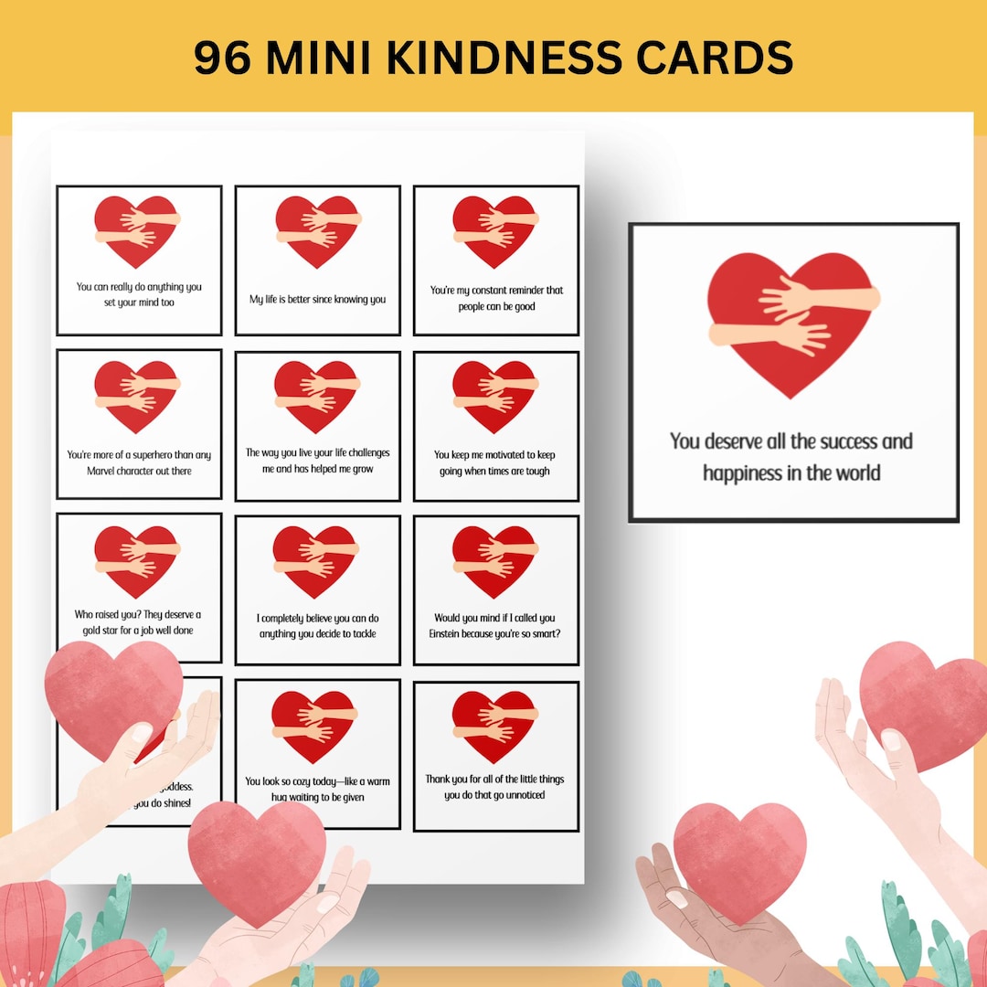 Kindness Notes Printable, Encouragement Cards, Random Acts of Kindness ...