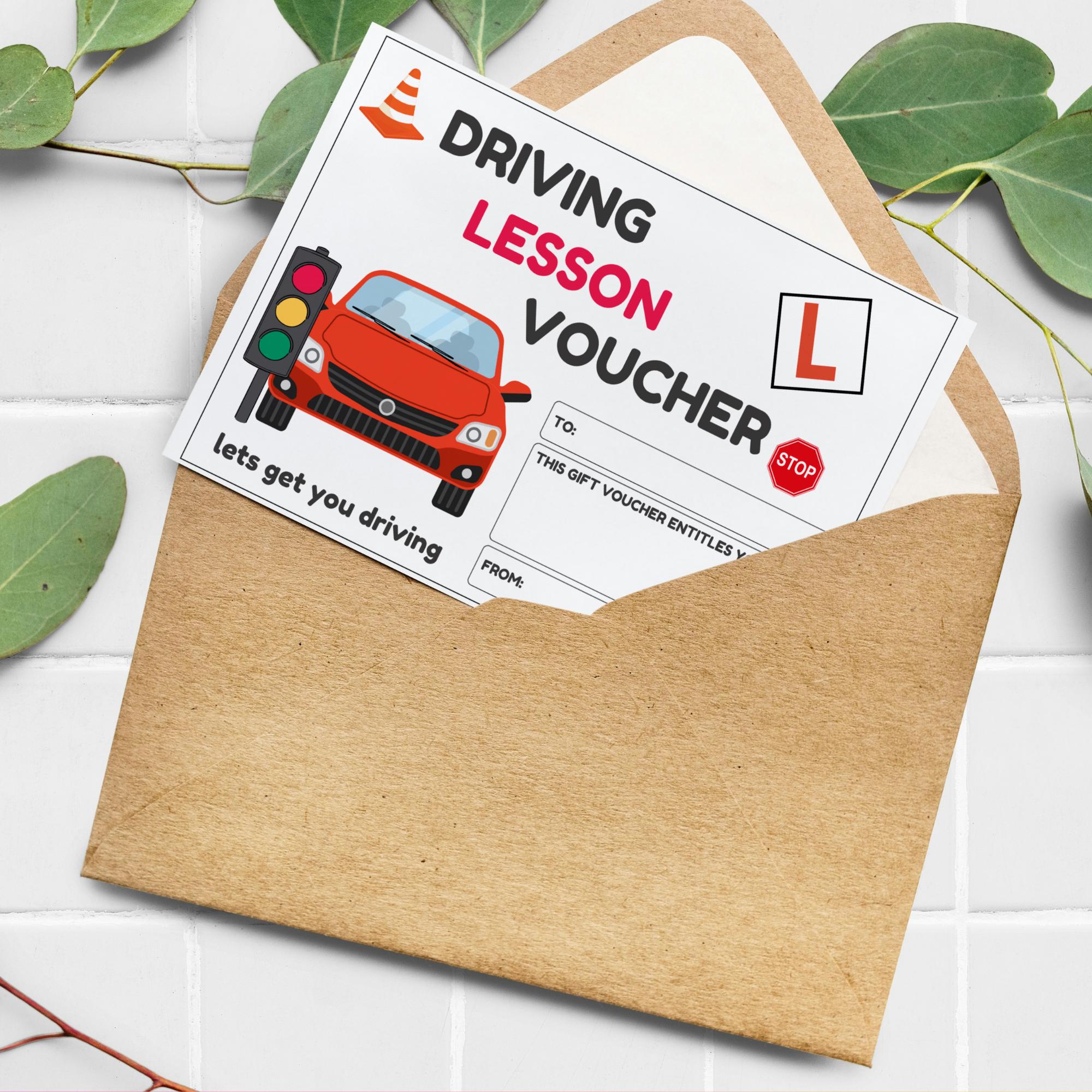 Driving Lesson Voucher - Learner Driver Gift - 17th Birthday Surprise ...