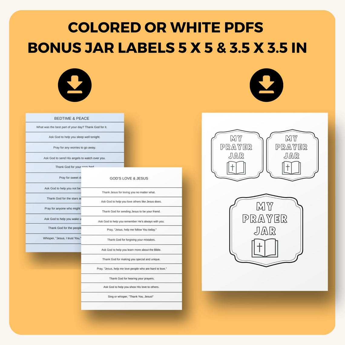 Kids Prayer Prompt Jar - Printable Prayer Cards - Christian Family ...