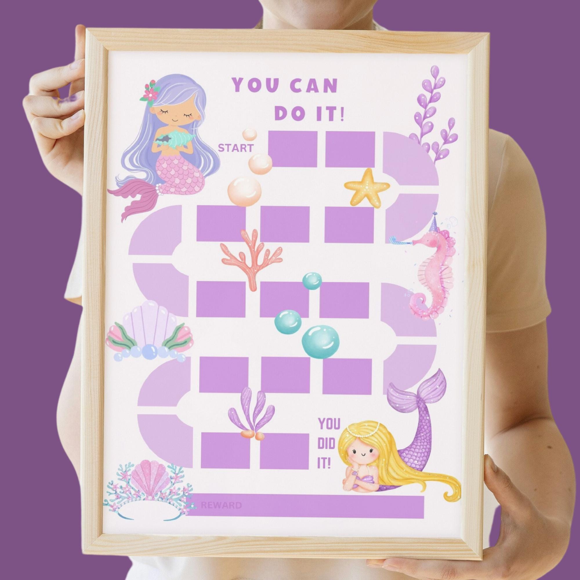 Mermaid Reward Sticker Chart: Potty Training & Chore Tracker (digital ...