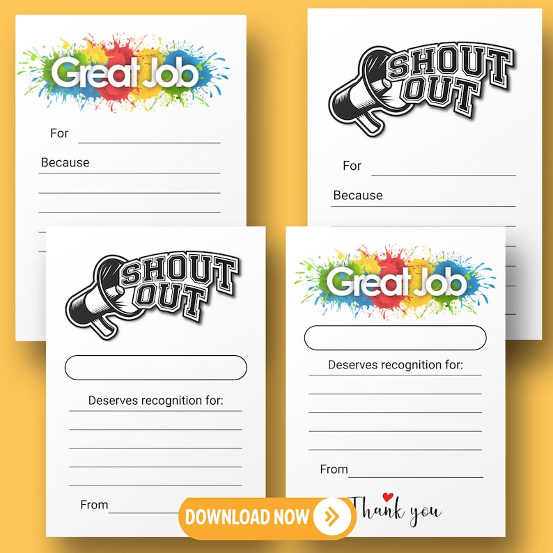 Staff Shout Out - Employee Engagement - Printable Templates - Kindness ...