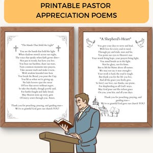 Pastor Appreciation Poem Print: Clergy Gift, Thank You Verse (digital ...