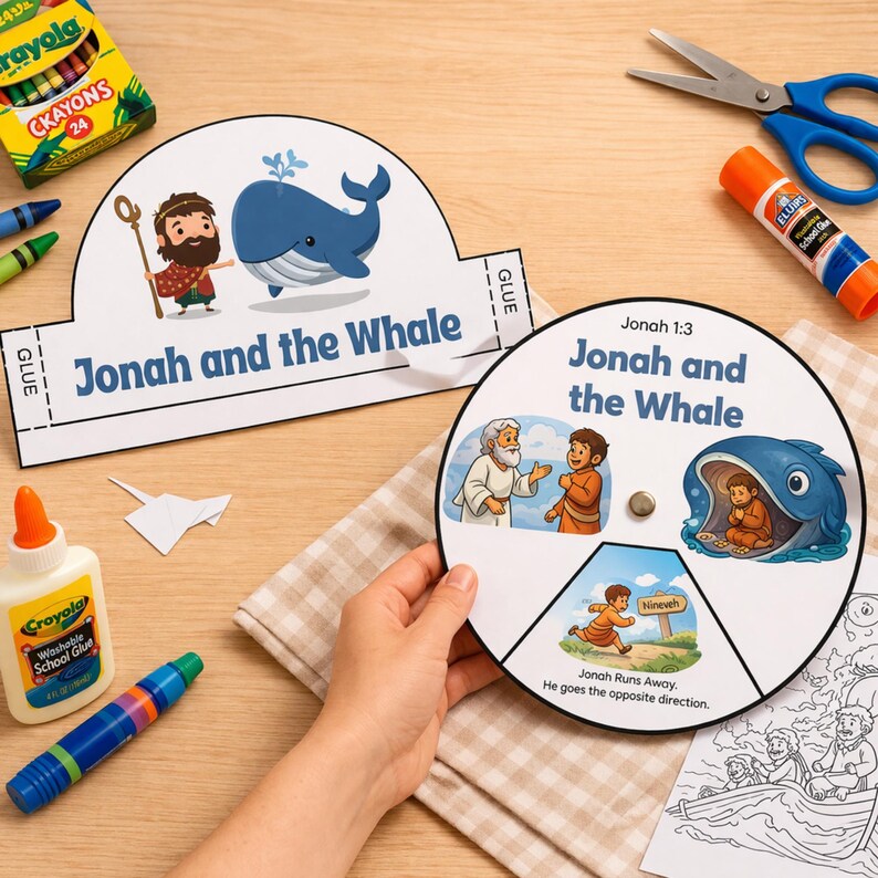 Jonah and the Whale Craft for Christian Kids, Homeschooling, Sunday ...