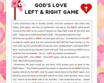 Gods Love Left Right Game Valentines Sunday School Bible Study Games - Etsy