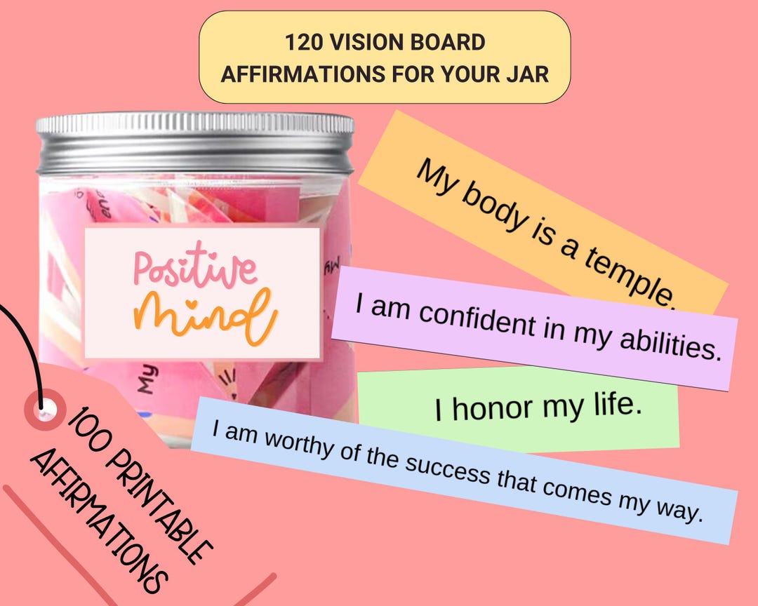 Positive Affirmation Cards for Jar - Inspirational Quotes - Gift for ...
