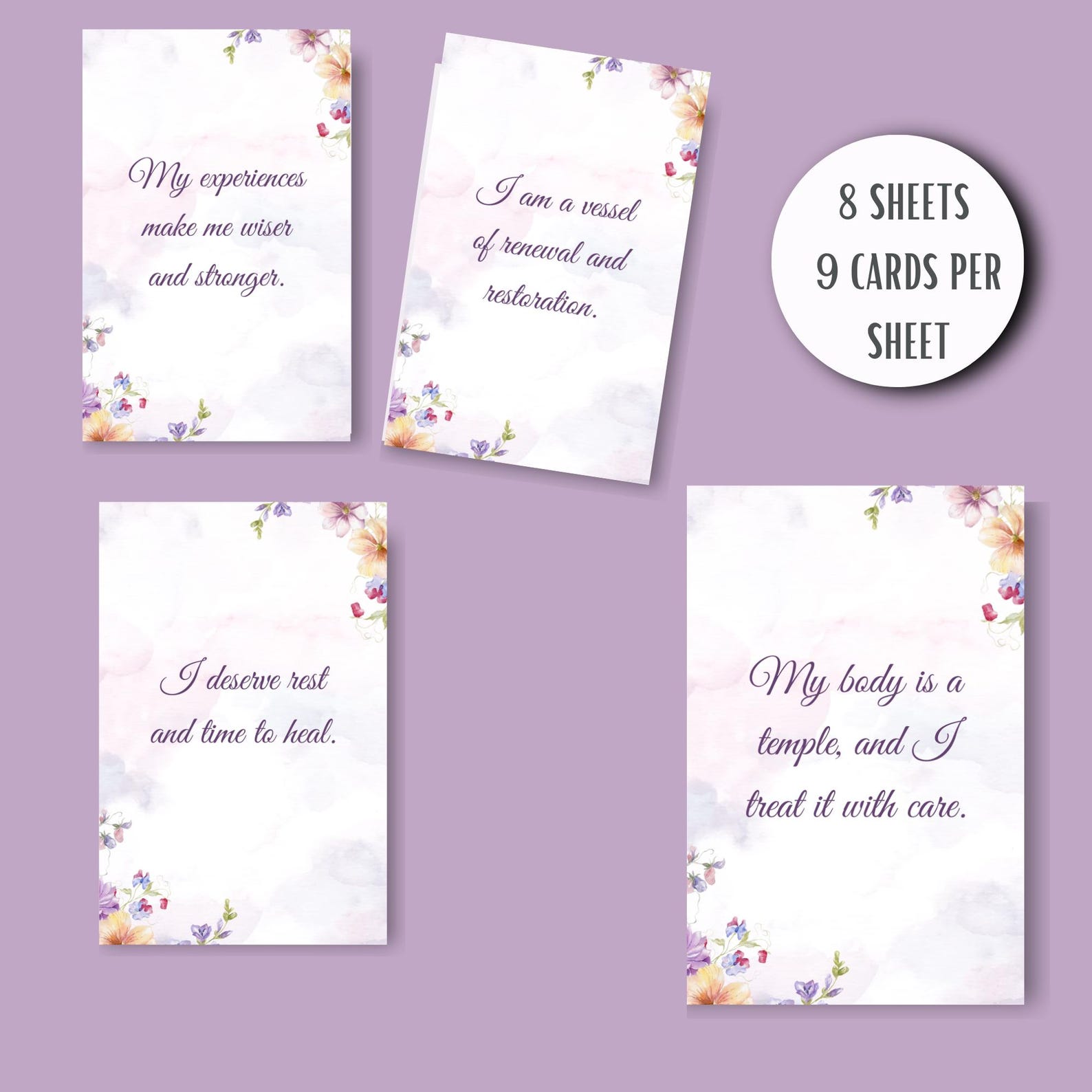 Printable Cancer Affirmation Cards , Support for Cancer Patients ...