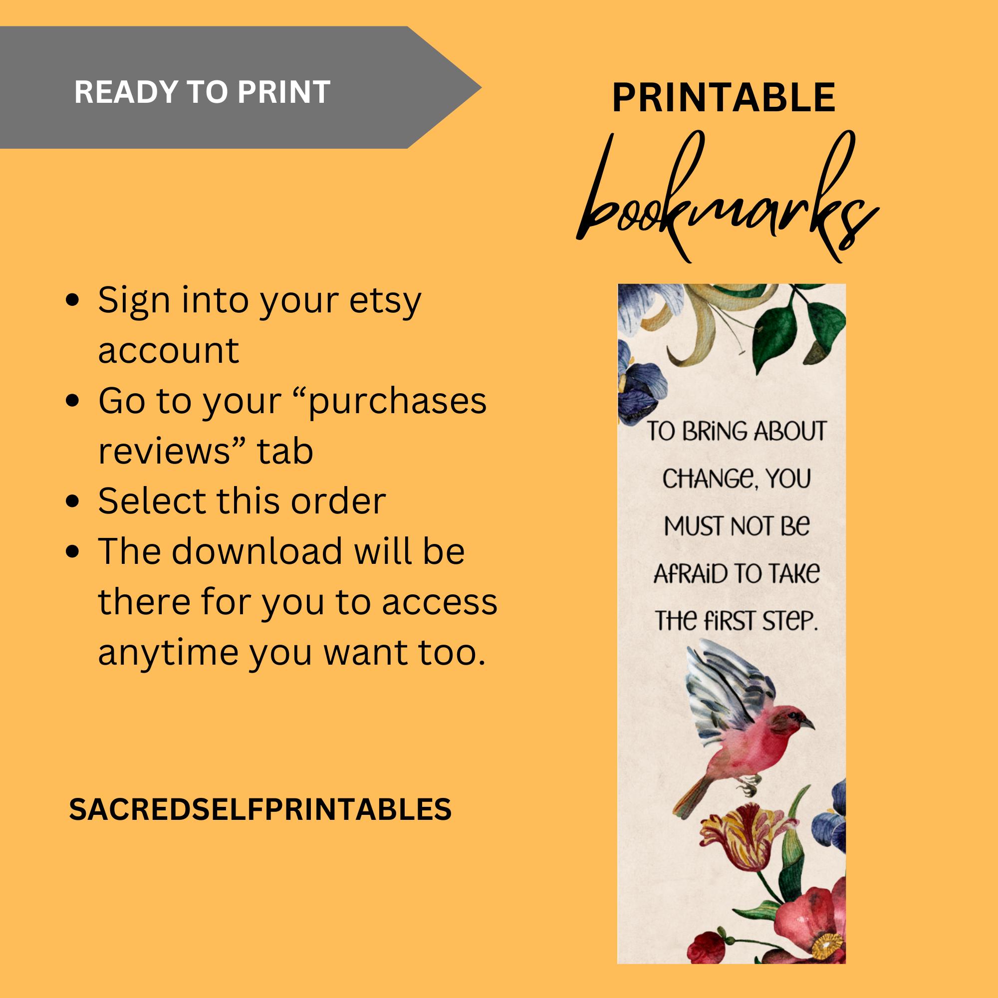 Positive Affirmation Bookmarks, DIY Printable, Positive Vibes Instant ...