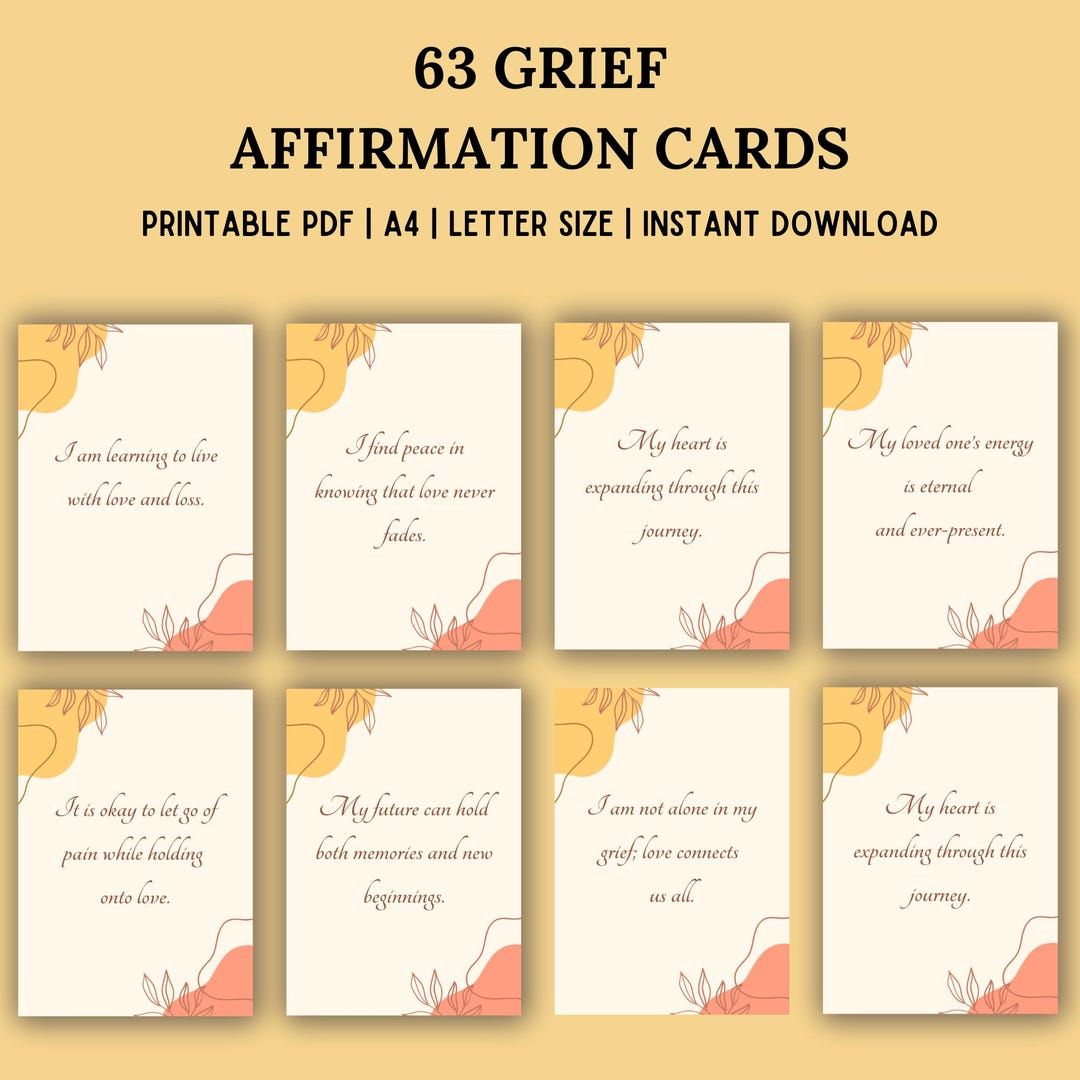 Grief Affirmation Card Set Comfort Cards Solace Cards Meditation ...