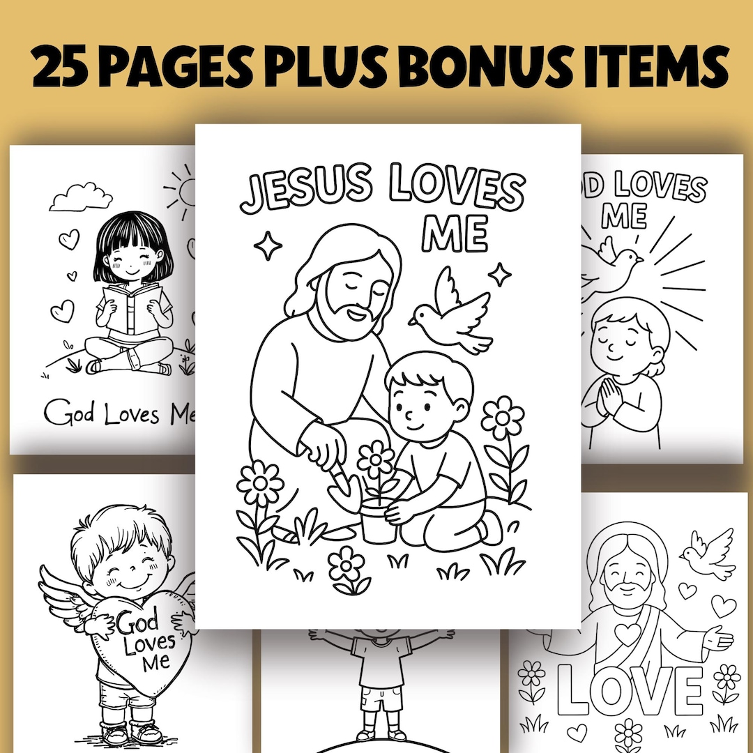 Kids Bible Coloring Pages, Jesus Loves Me, God Loves You Sunday School ...