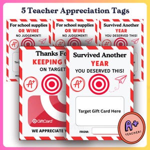 Target Gift Card, Thanks for Keeping Us on TARGET, Teacher Appreciation ...