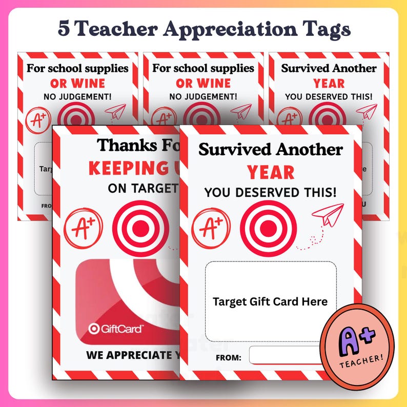 Target Gift Card, Thanks for Keeping Us on TARGET, Teacher Appreciation ...
