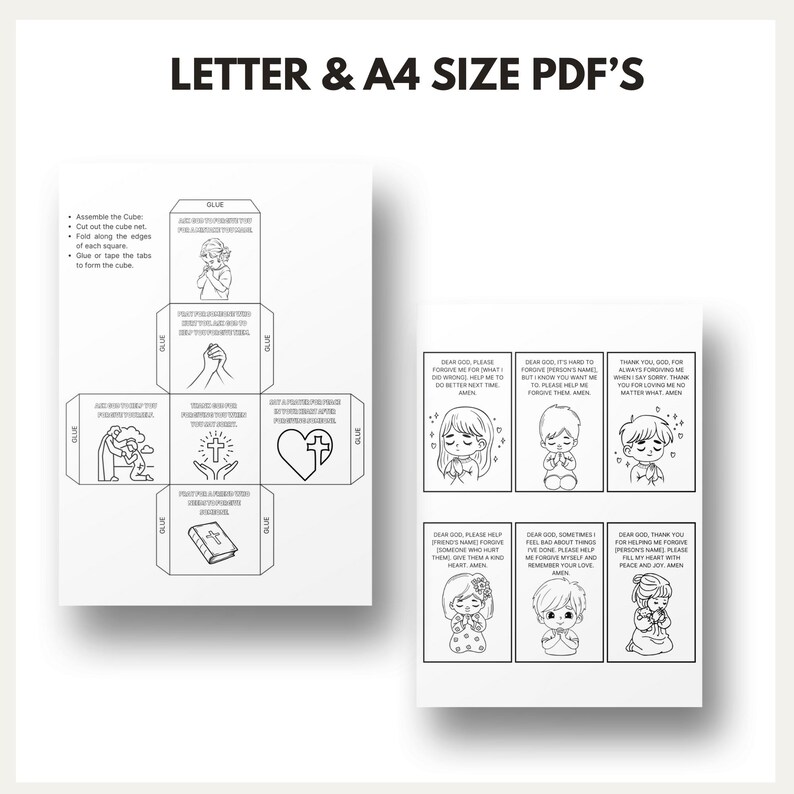 Kids Crafts for Forgiveness - Prayer Cube Sunday School Lesson - Etsy