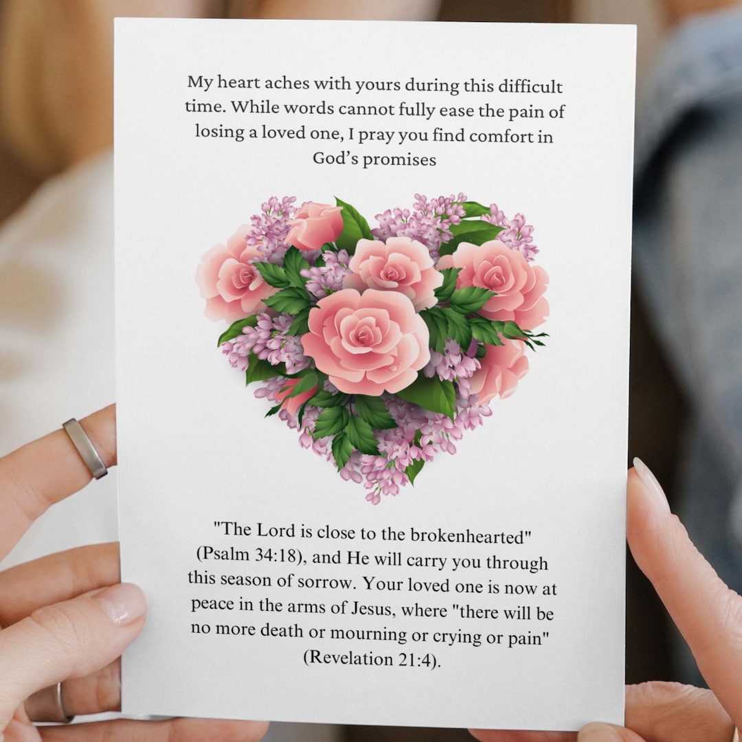 Condolence Card Christian Printable, Sympathy Digital Download, Bible ...