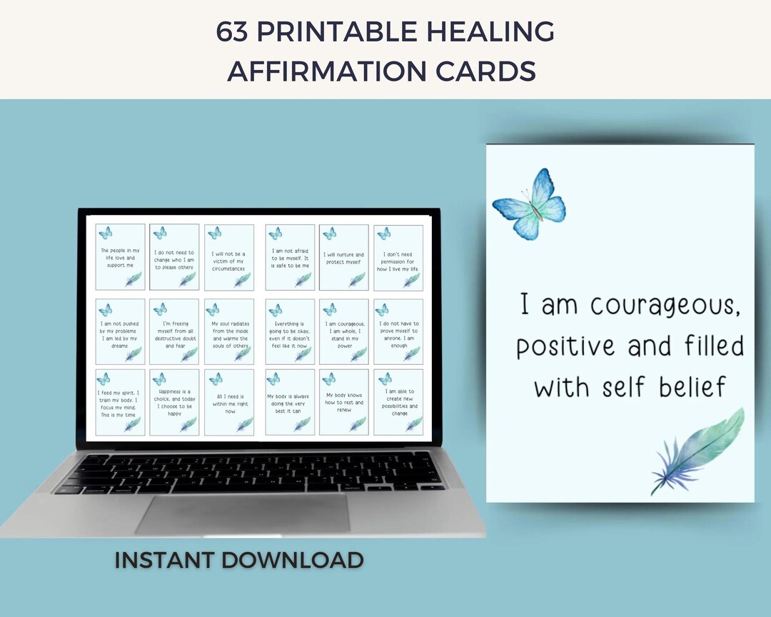 Printable Affirmation Cards for Healing - Mindfulness, Daily Positive ...