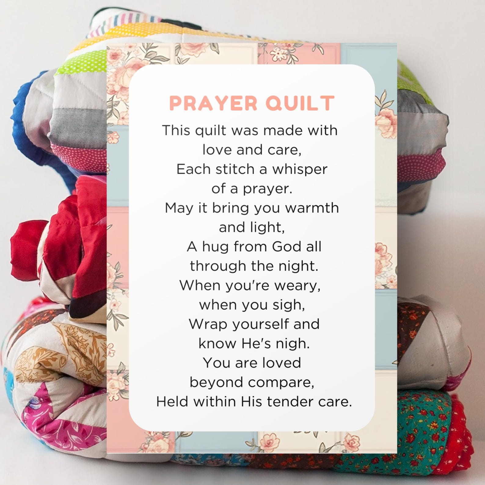 Prayer Quilt Poems Printable Gift Tags for Comfort & Blessings - Etsy