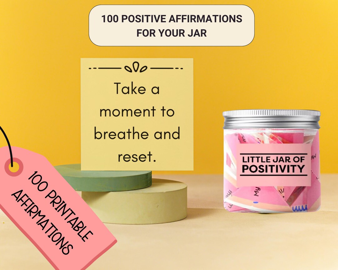 Printable Positive Message Motivational Cards DIY Jar of Positivity ...