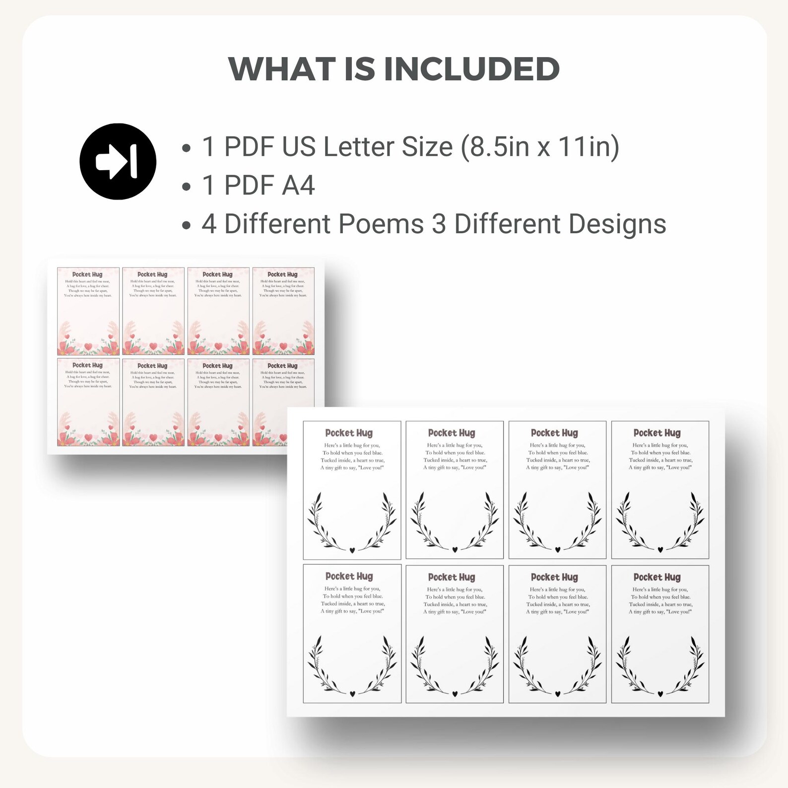 PRINTABLE Pocket Hug Holder - Digital PDF - Market Display Cards for Handmade Crochet Pocket ...